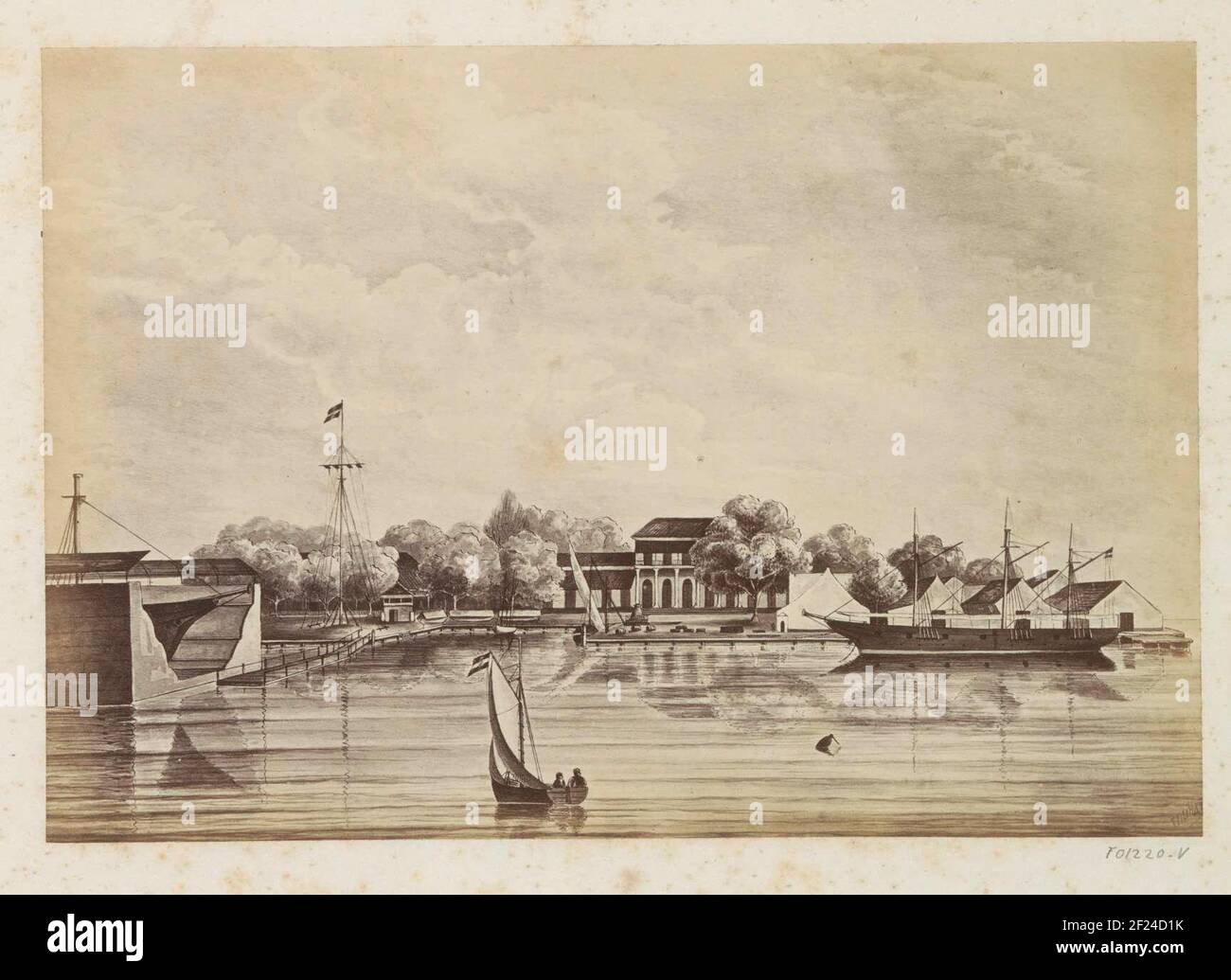 Photo production of (presumably) a drawing, representing a port face ...