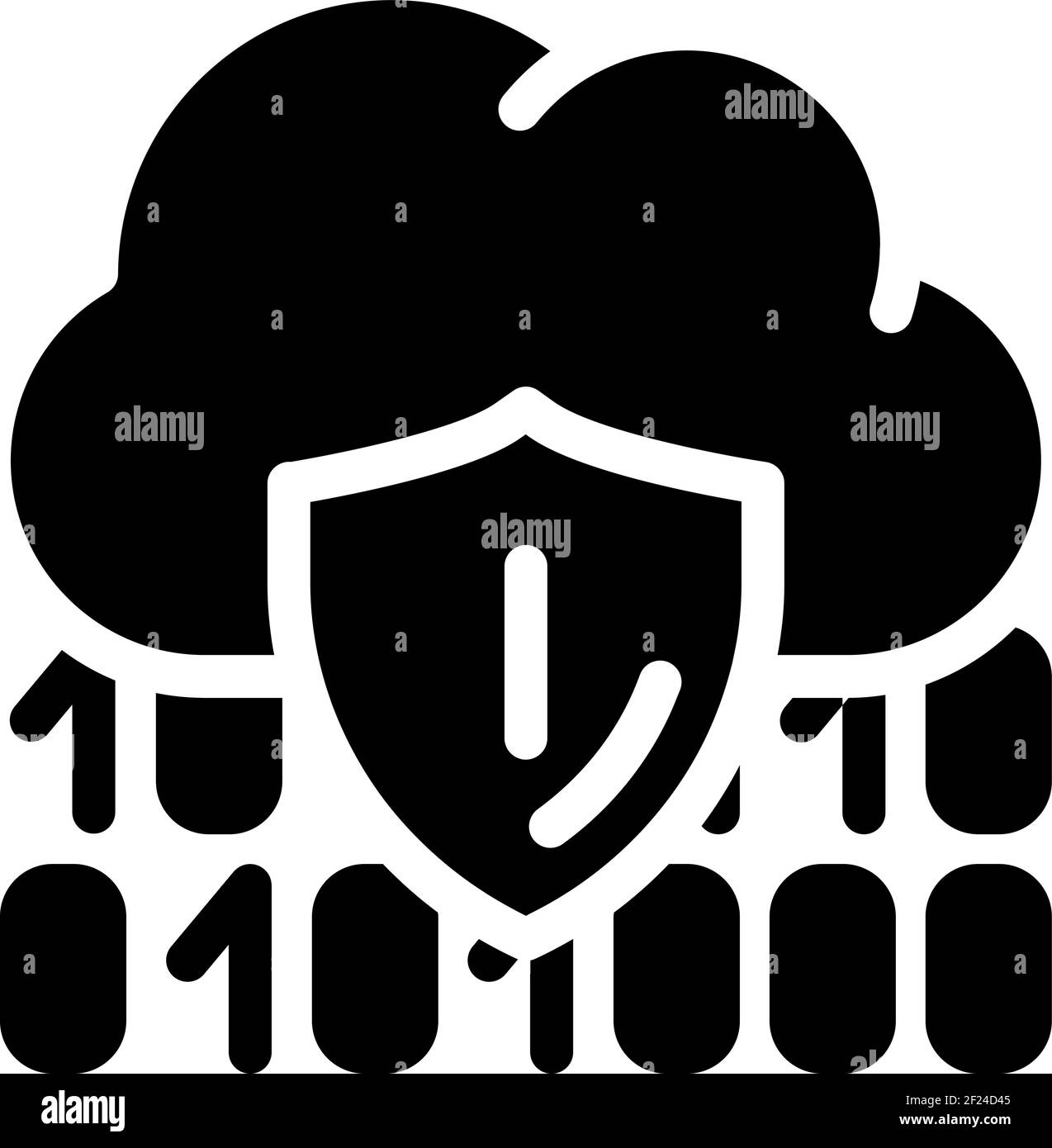 cloud data protection glyph icon vector illustration Stock Vector Image ...