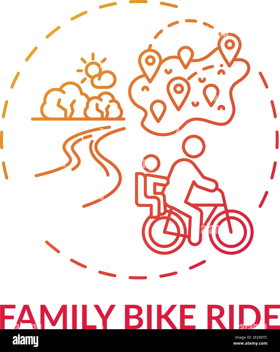 Family bike ride concept icon Stock Vector Image & Art - Alamy