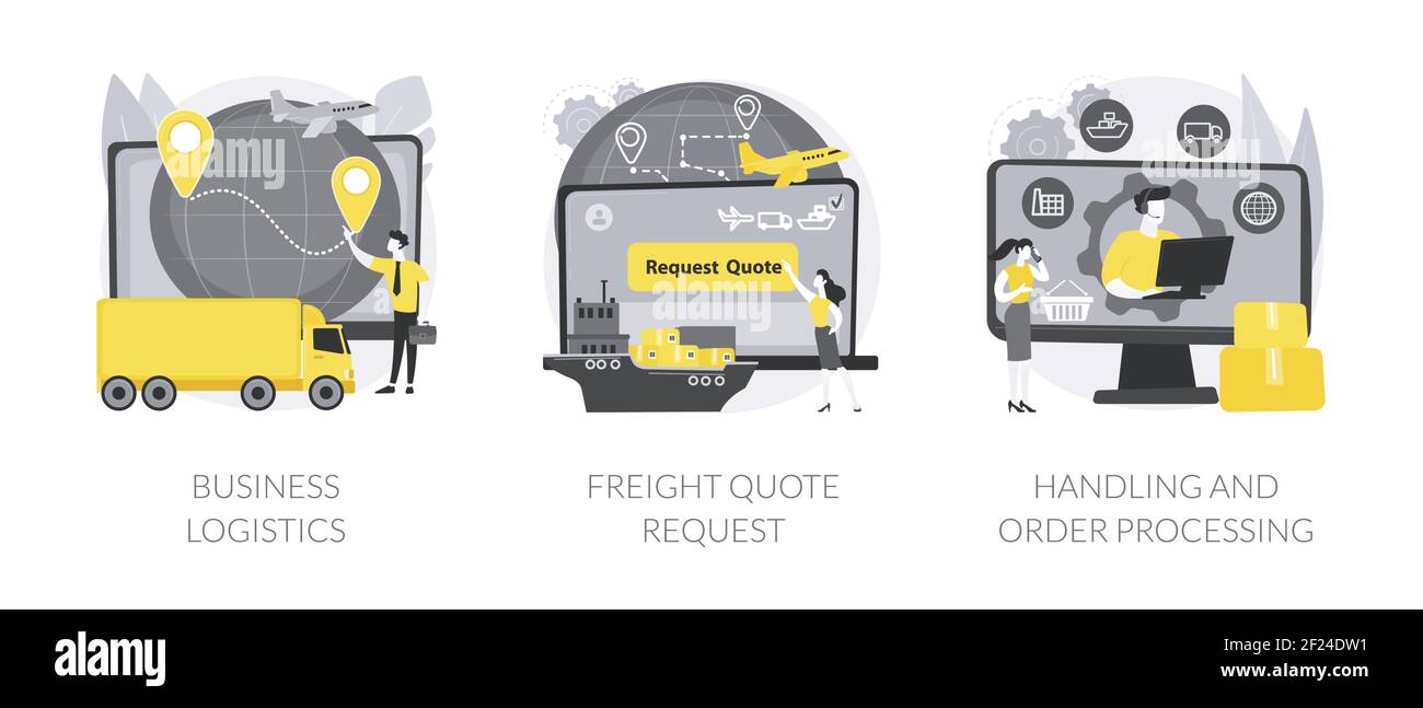 Smart logistics technologies abstract concept vector illustrations ...