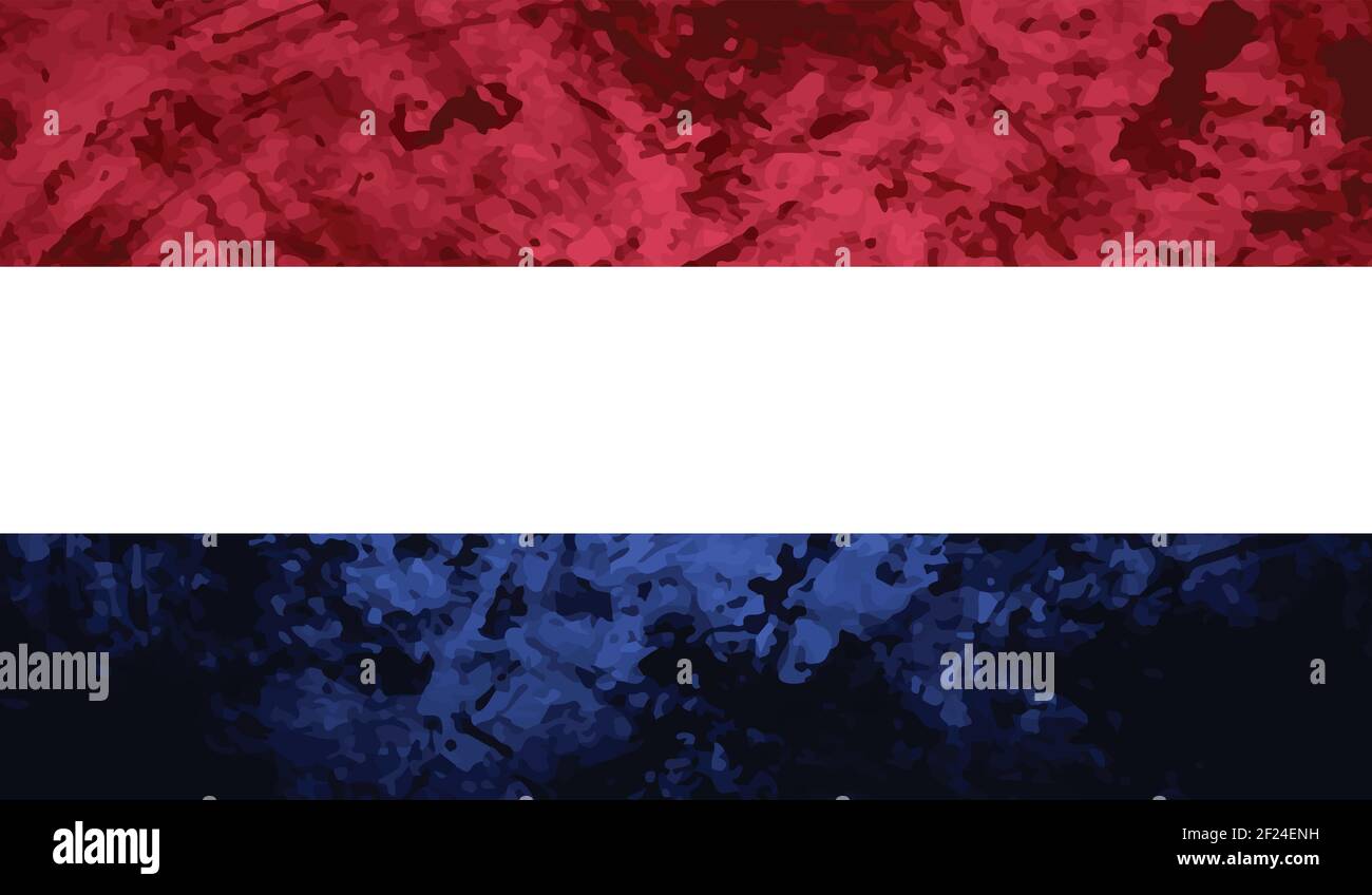 Netherlands flag with waving grunge texture. Vector background Stock ...