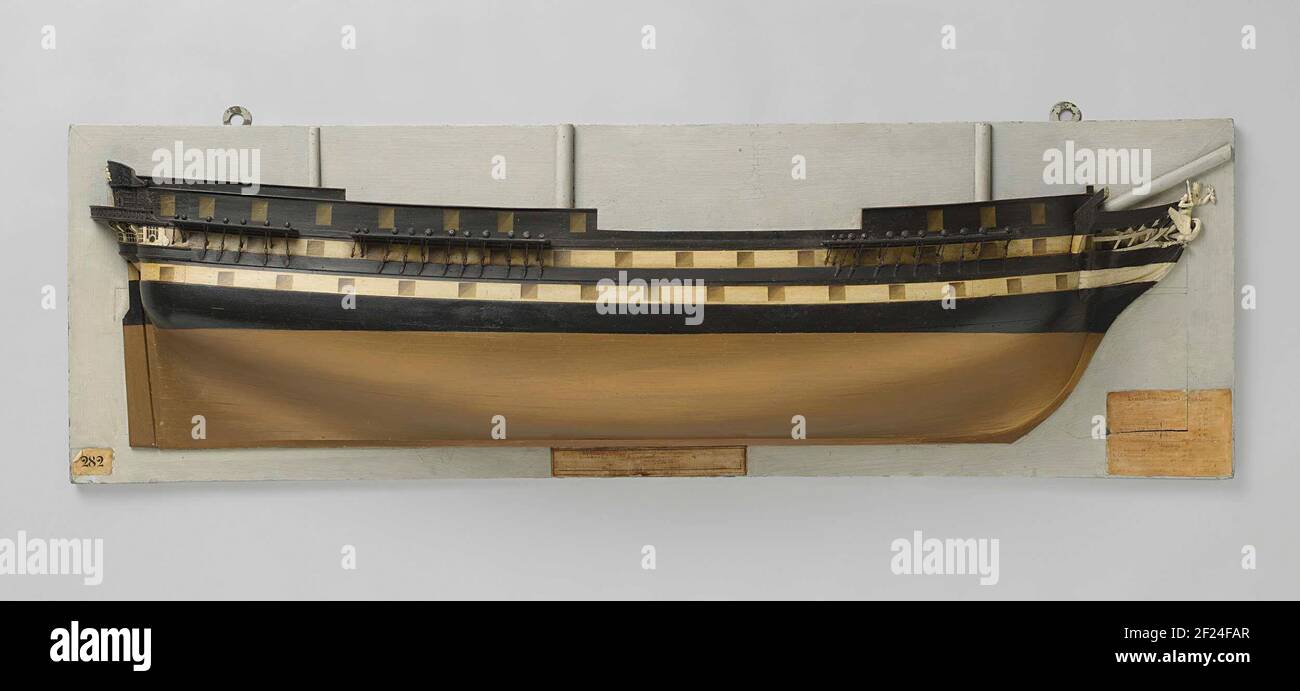 Half Model of a 74-Gun Ship of the Line.Completely blanked and ...