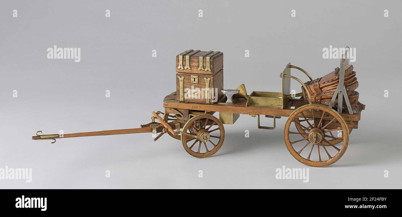 Model of a blacksmith’s wagon.Artillery units always took a blacksmith ...