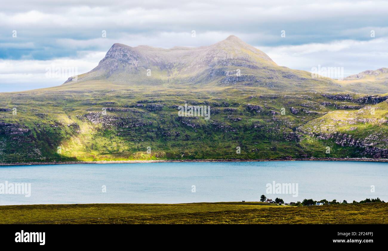 Scenic view on a mountain across a loch in northern Scotland Stock ...