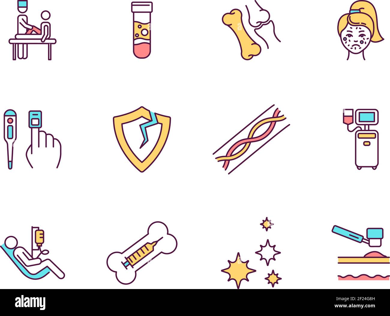 Medical procedures RGB color icons set Stock Vector Image & Art - Alamy
