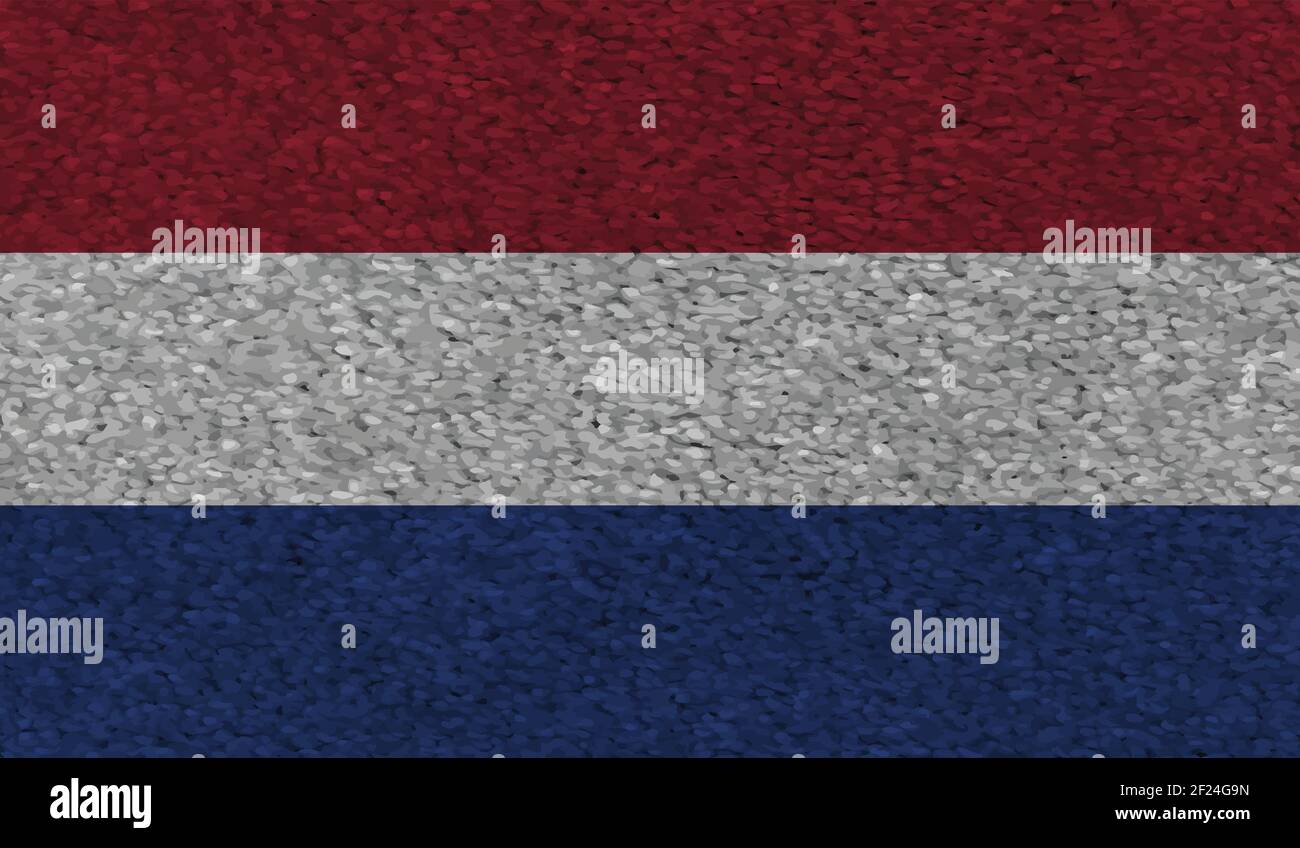 Netherlands flag with waving grunge texture. Vector background Stock ...