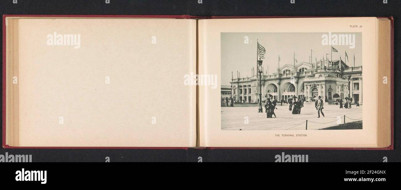 View of the train station at the World's Columbian Exposition in ...