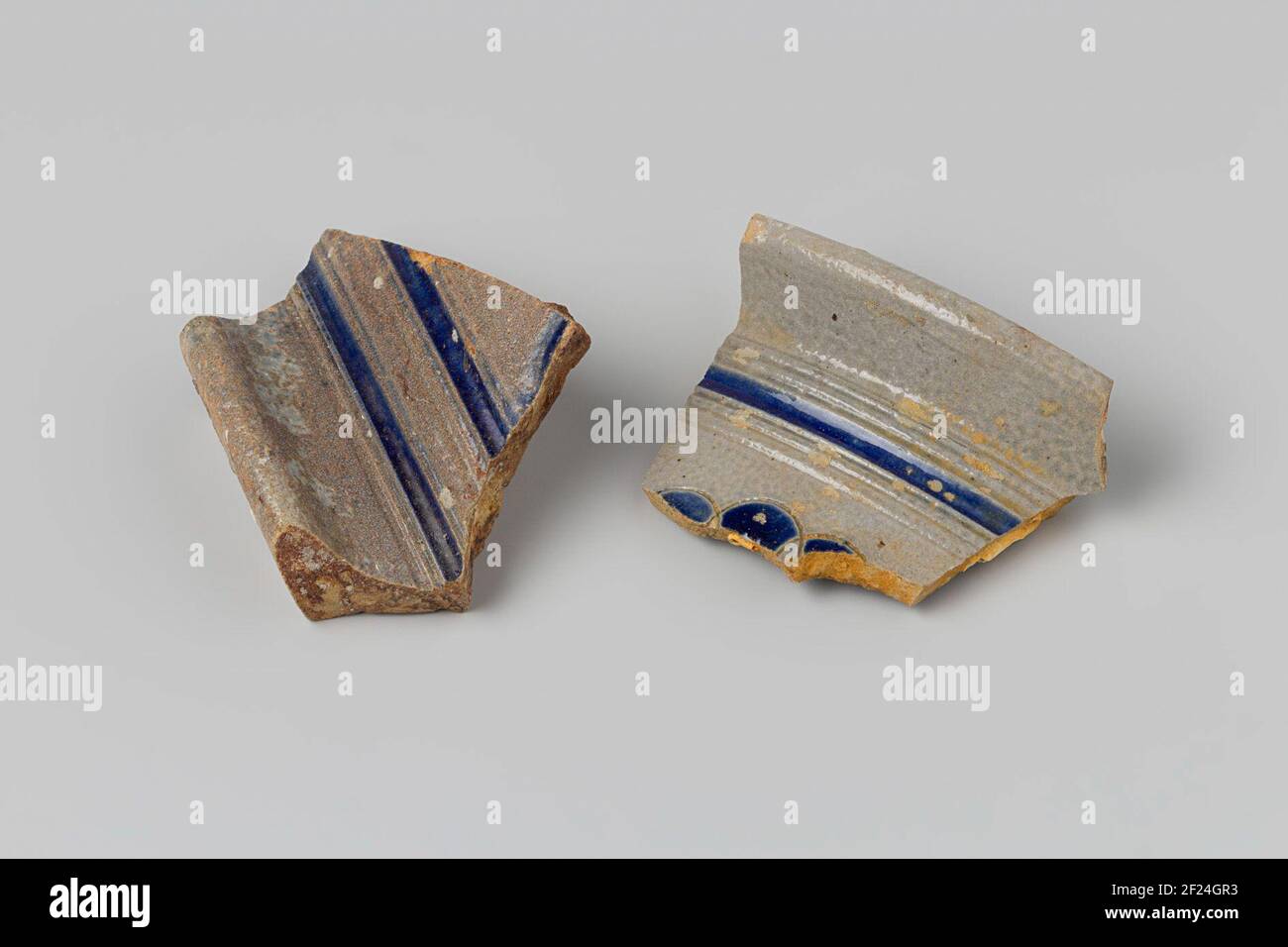 Rim fragments of pots from the wreck of the East India Hollandia ...