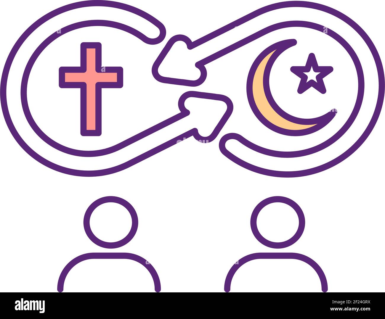 Religious assimilation RGB color icon Stock Vector Image & Art - Alamy
