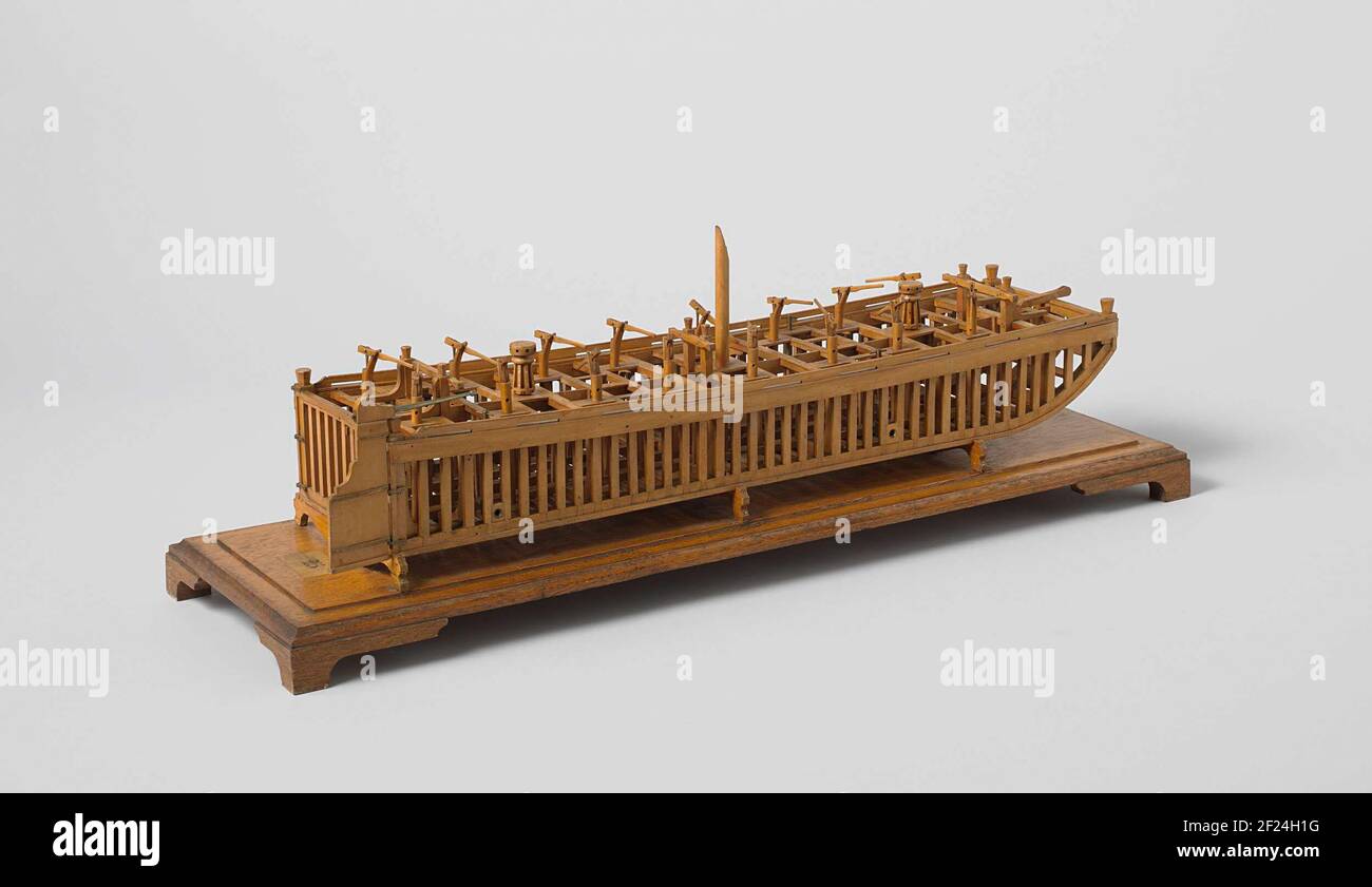 Model of a Ship camel. Construction model from a small ship's camel, on ...