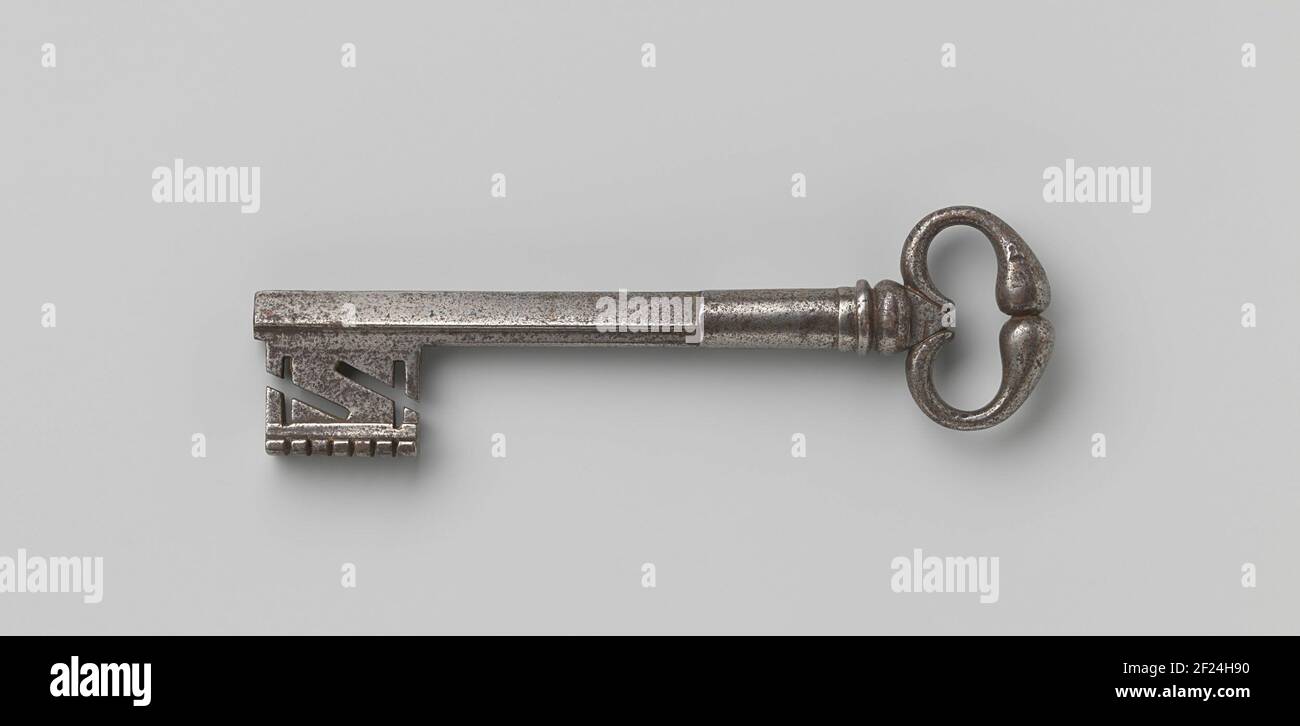 Key. Bored key whose eye consists of two closed C-volutes, placed above ...