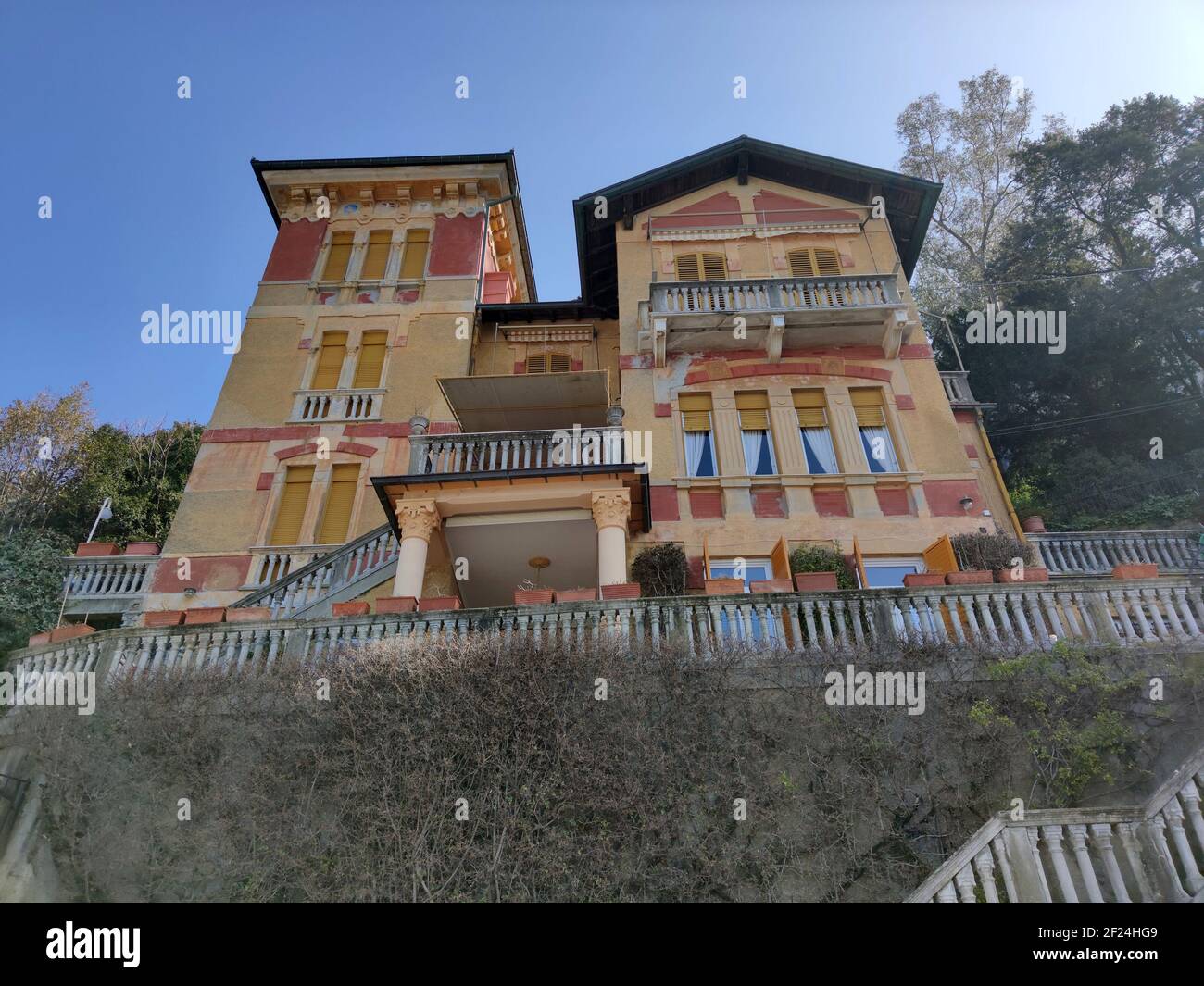 Levanto liguria village Italy view old house castle detail Stock Photo ...