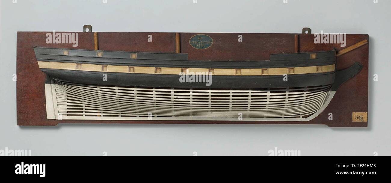 Half Model of a 28-Gun Sloop of War.Polychromed mold model (starboard ...