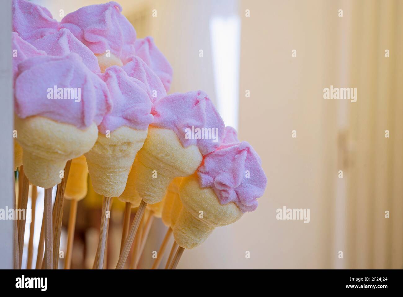 Delicious treats for children, in the form of small ice cream lollipops ...