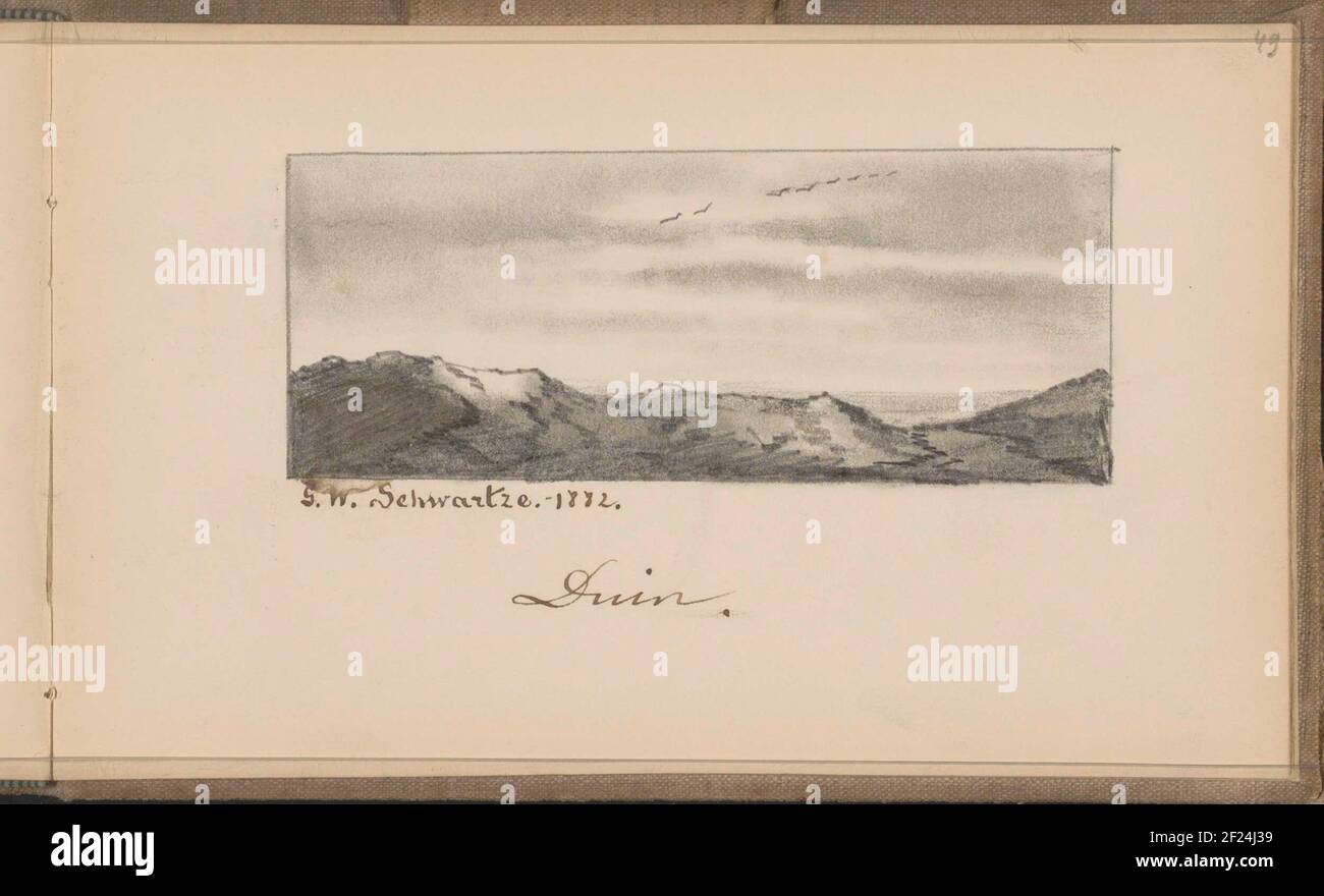 Duinlandschap; Duin..Drawing in a frame. Leaf 49 Recto from a ...