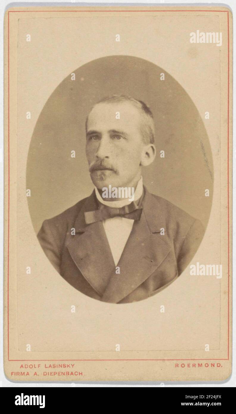 Portrait of a man with a mustache and a bow .Part or photo album from a ...