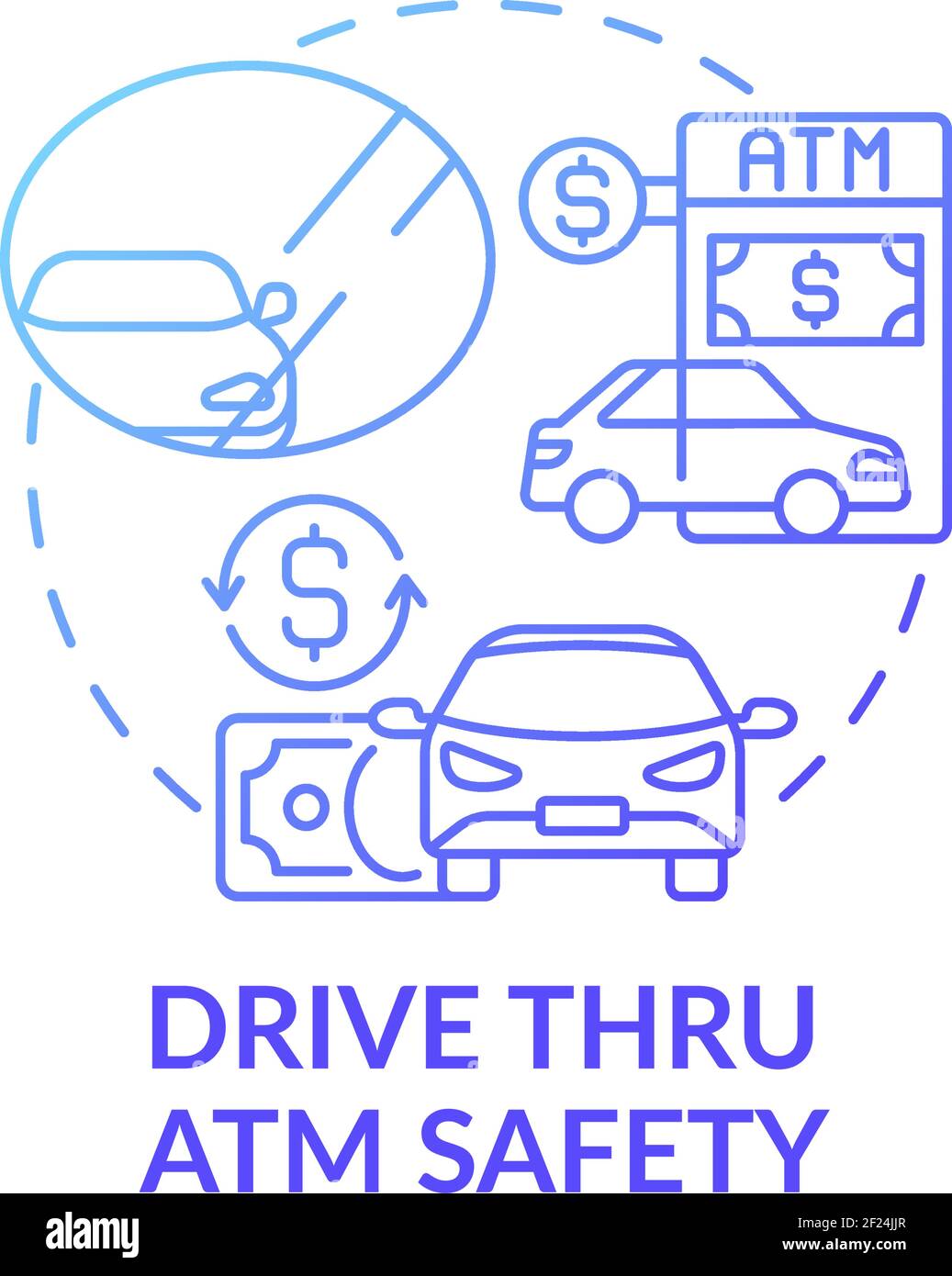 Drive thru ATM safety concept icon Stock Vector Image & Art - Alamy