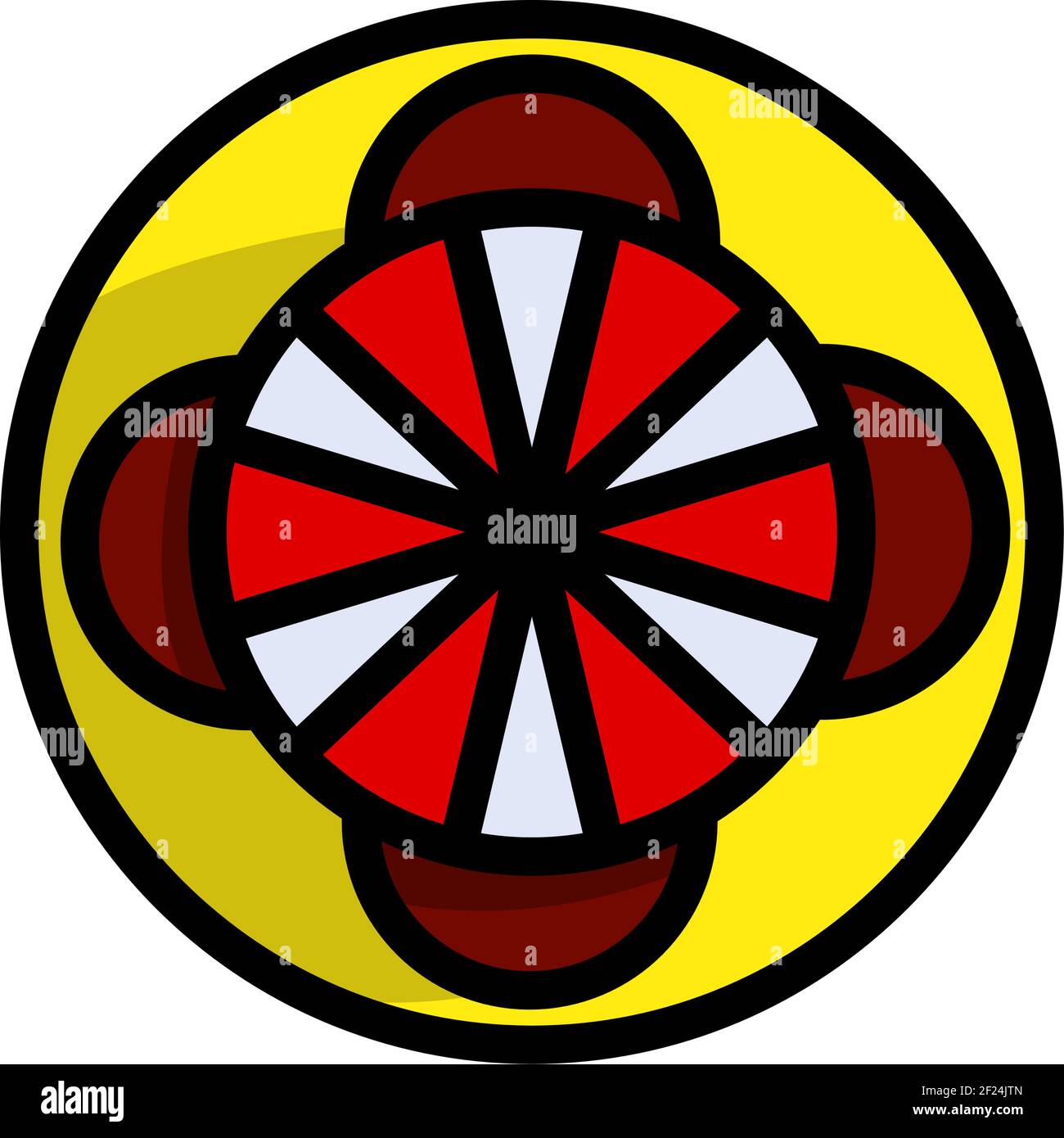 Carousel Top View Icon. Editable Outline With Color Fill Design. Vector ...