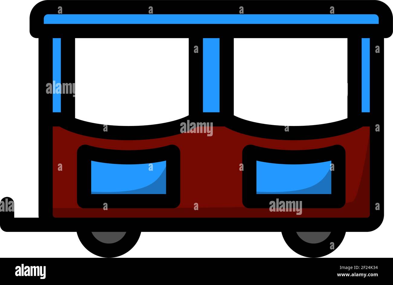 Wagon Of Children Train Icon. Editable Outline With Color Fill Design ...