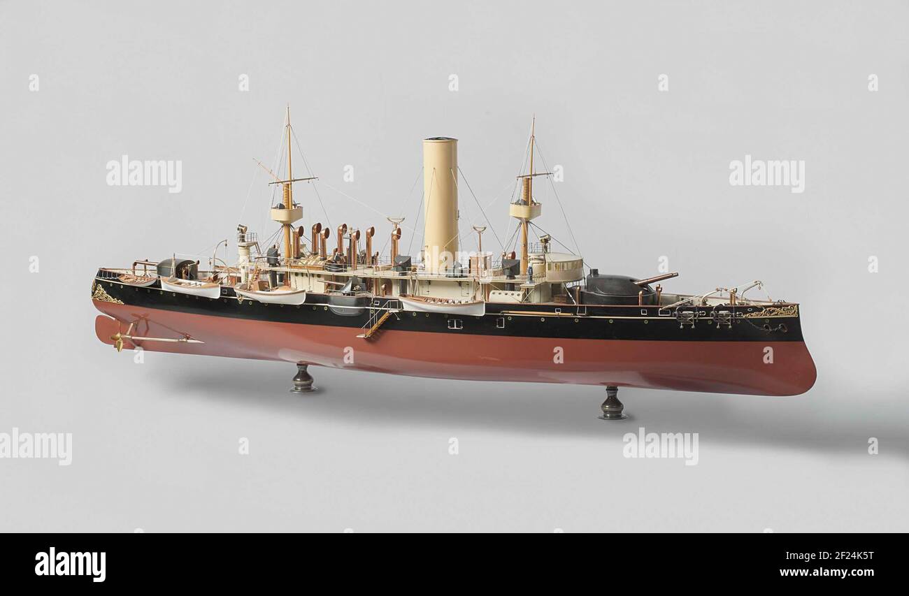 Model of a Protected Cruiser.Polychromed and witnessed model of an ...