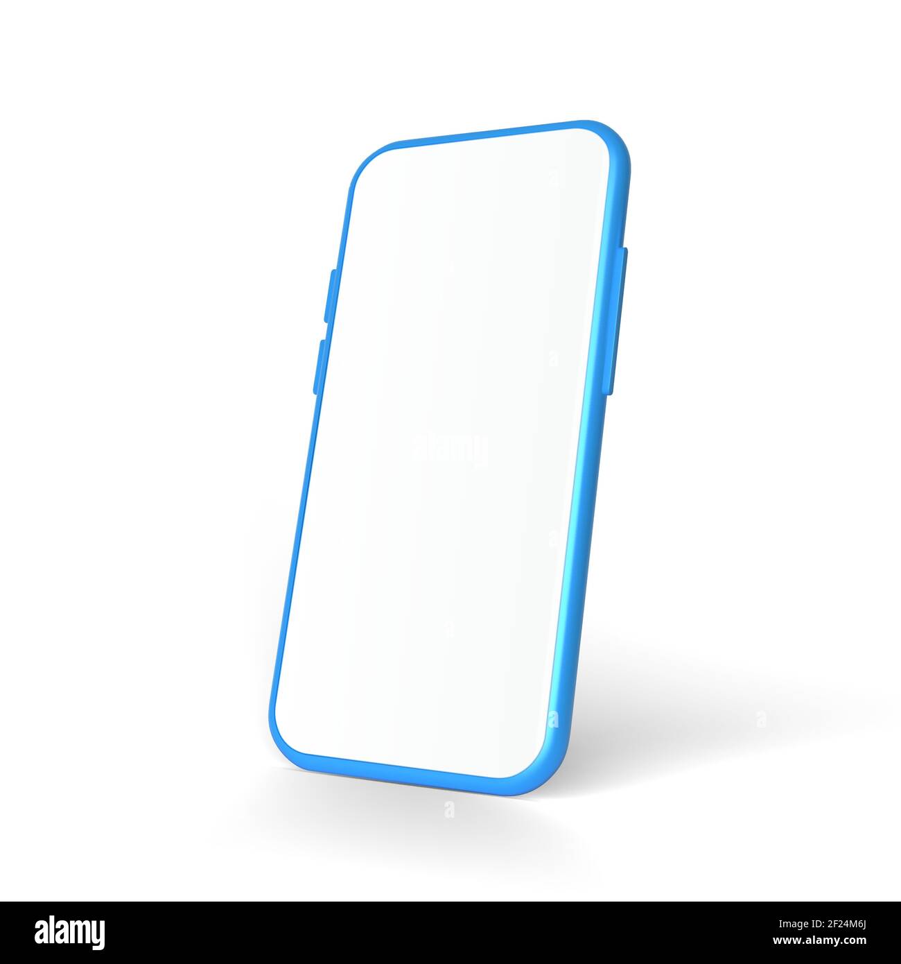 3d realistic Mock-up smart phone empty screen front view isolated on ...