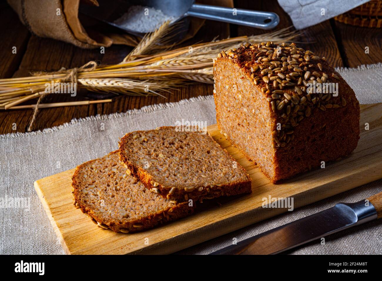 Moist wholemeal bread, crushed or ground whole grain Stock Photo - Alamy