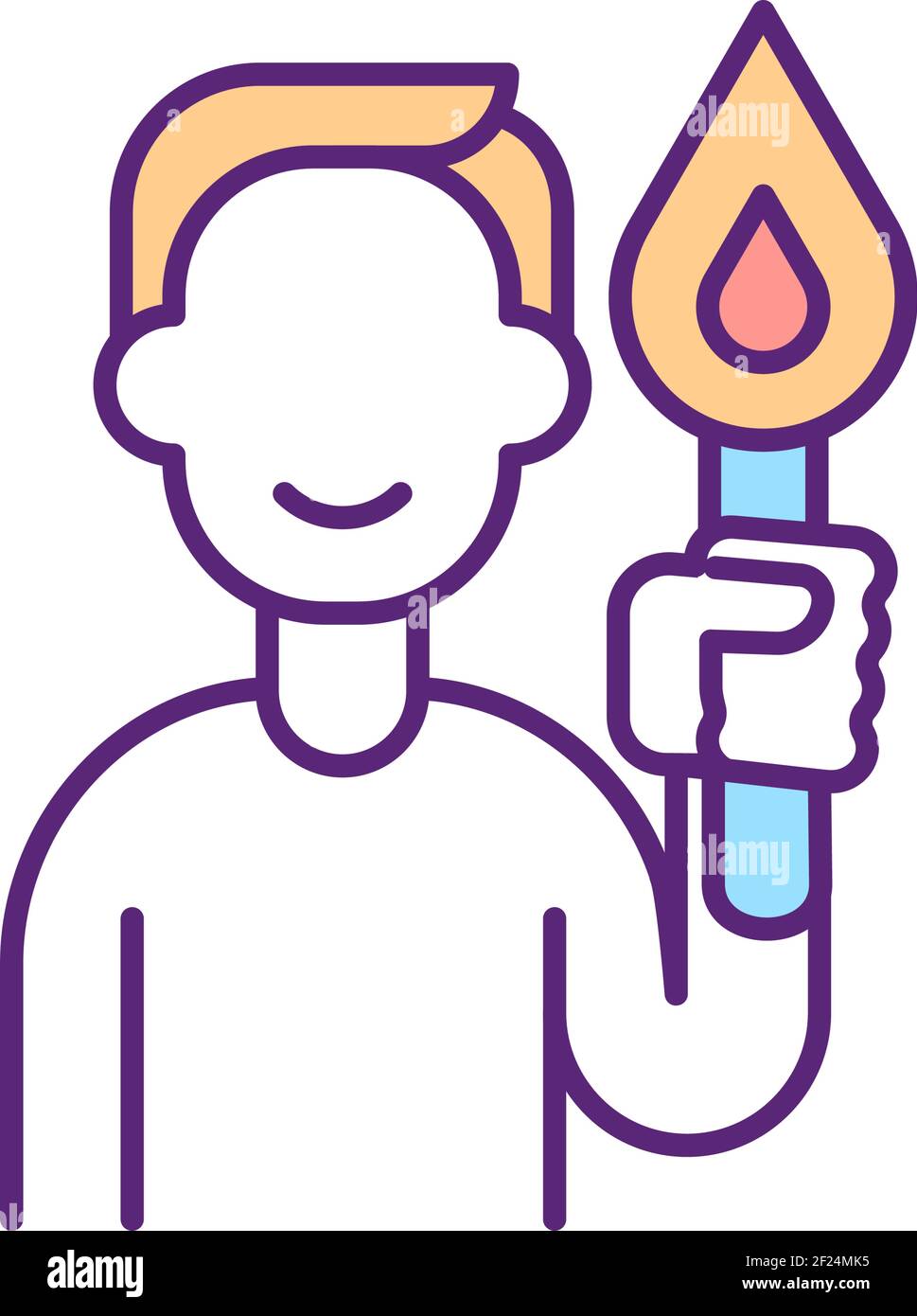 Believer with lighted candle RGB color icon Stock Vector Image & Art ...