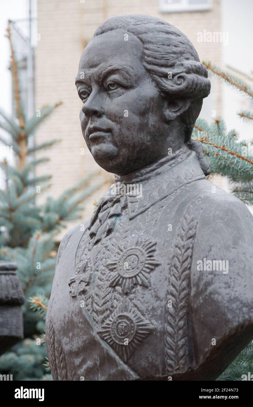 Belarus. Gomel. Monuments to famous military leaders. Bust of an ...