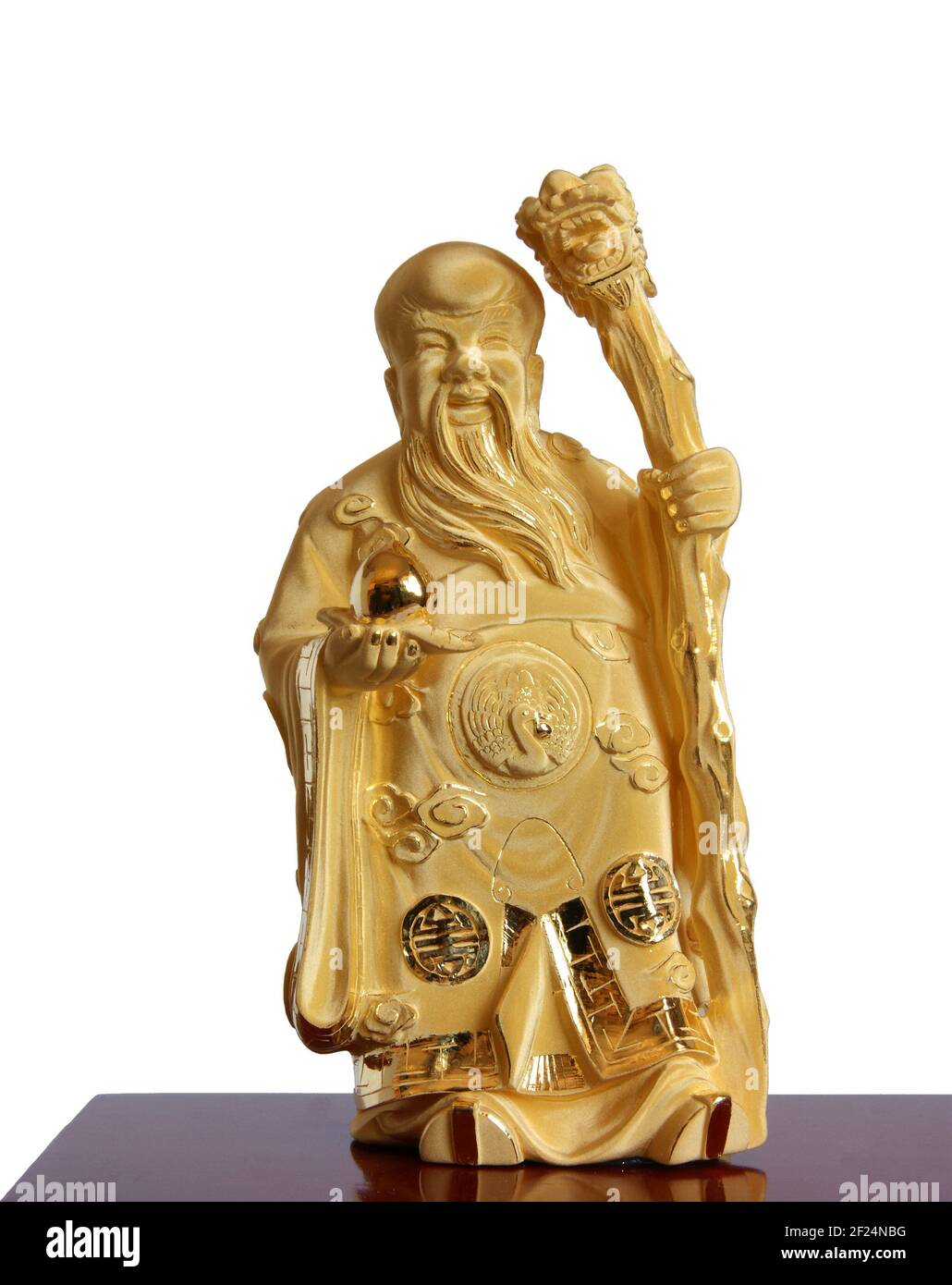 Figure of the Chinese monk of gold isolated on white background Stock ...