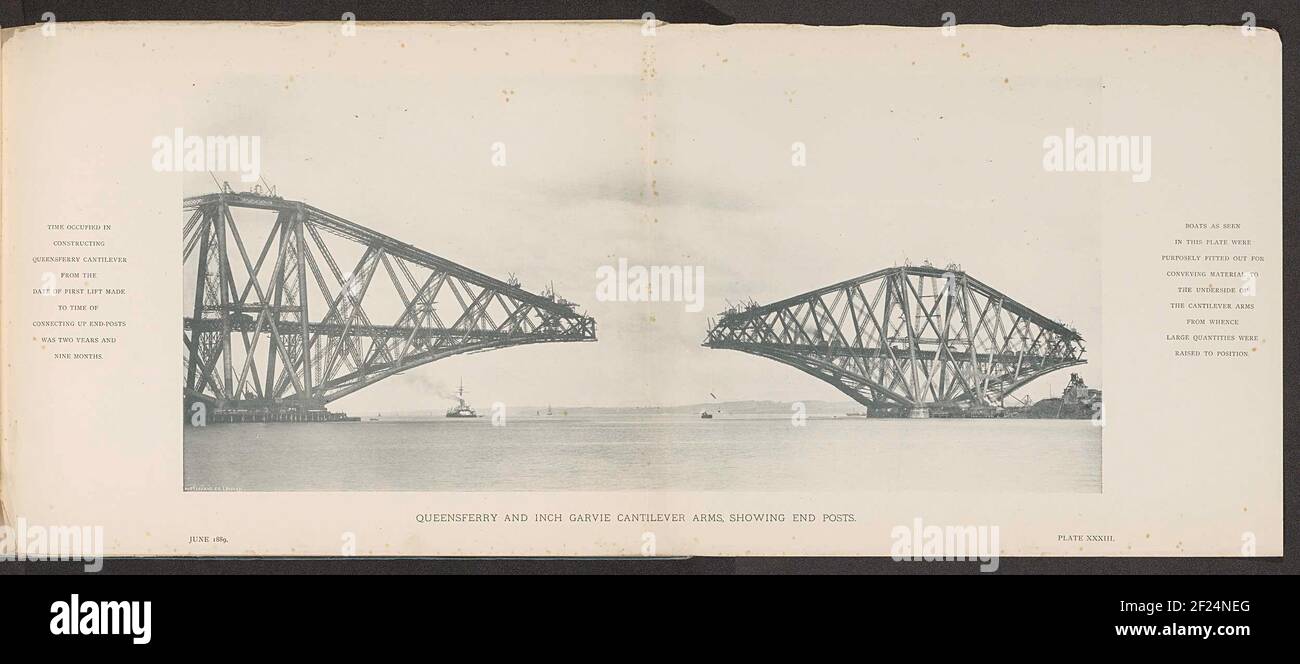 Queensferry and Inch Carvie cantilever arms, showing end posts Stock ...