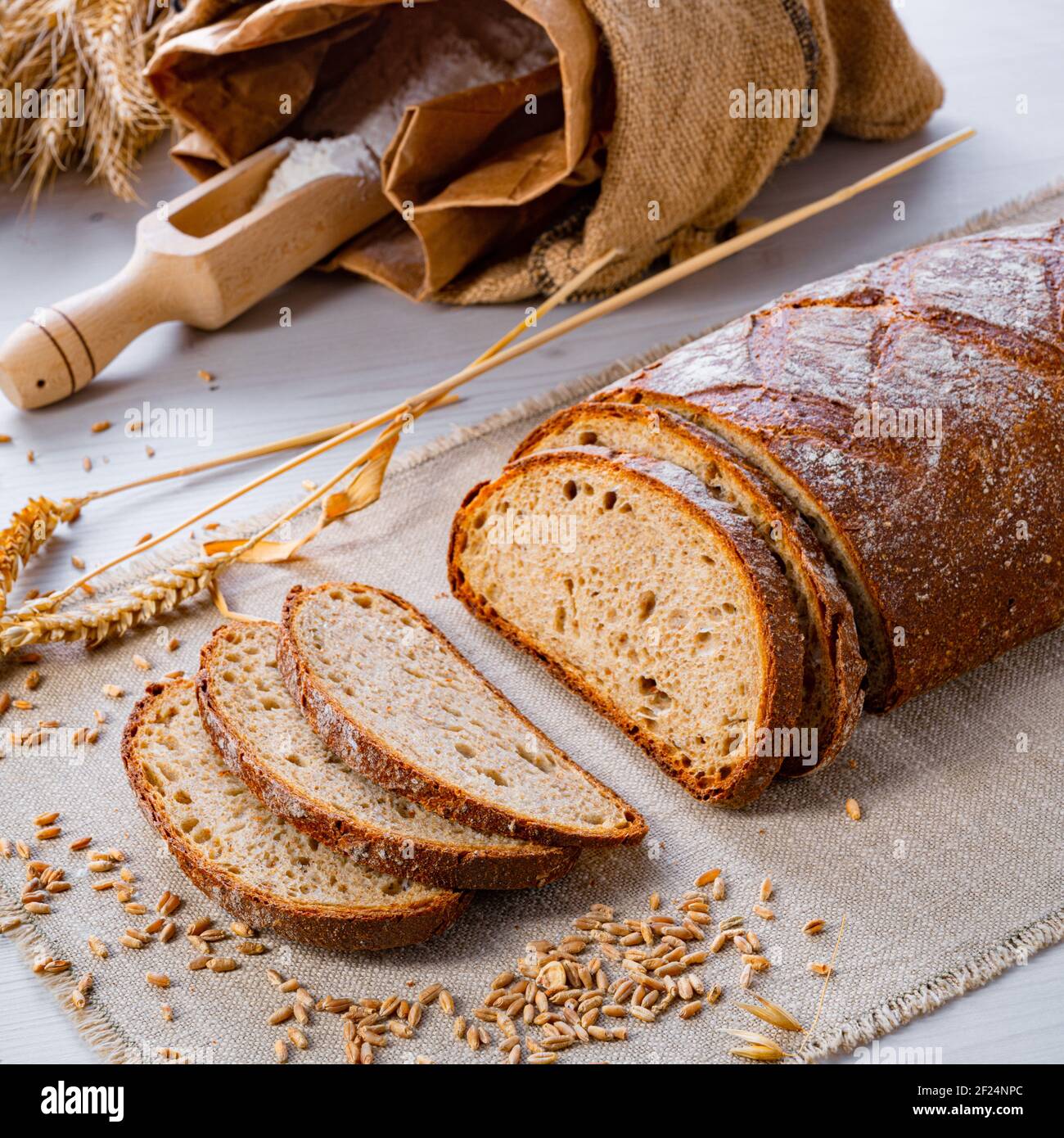 Delicious mixed rye bread, also called gray bread Stock Photo - Alamy