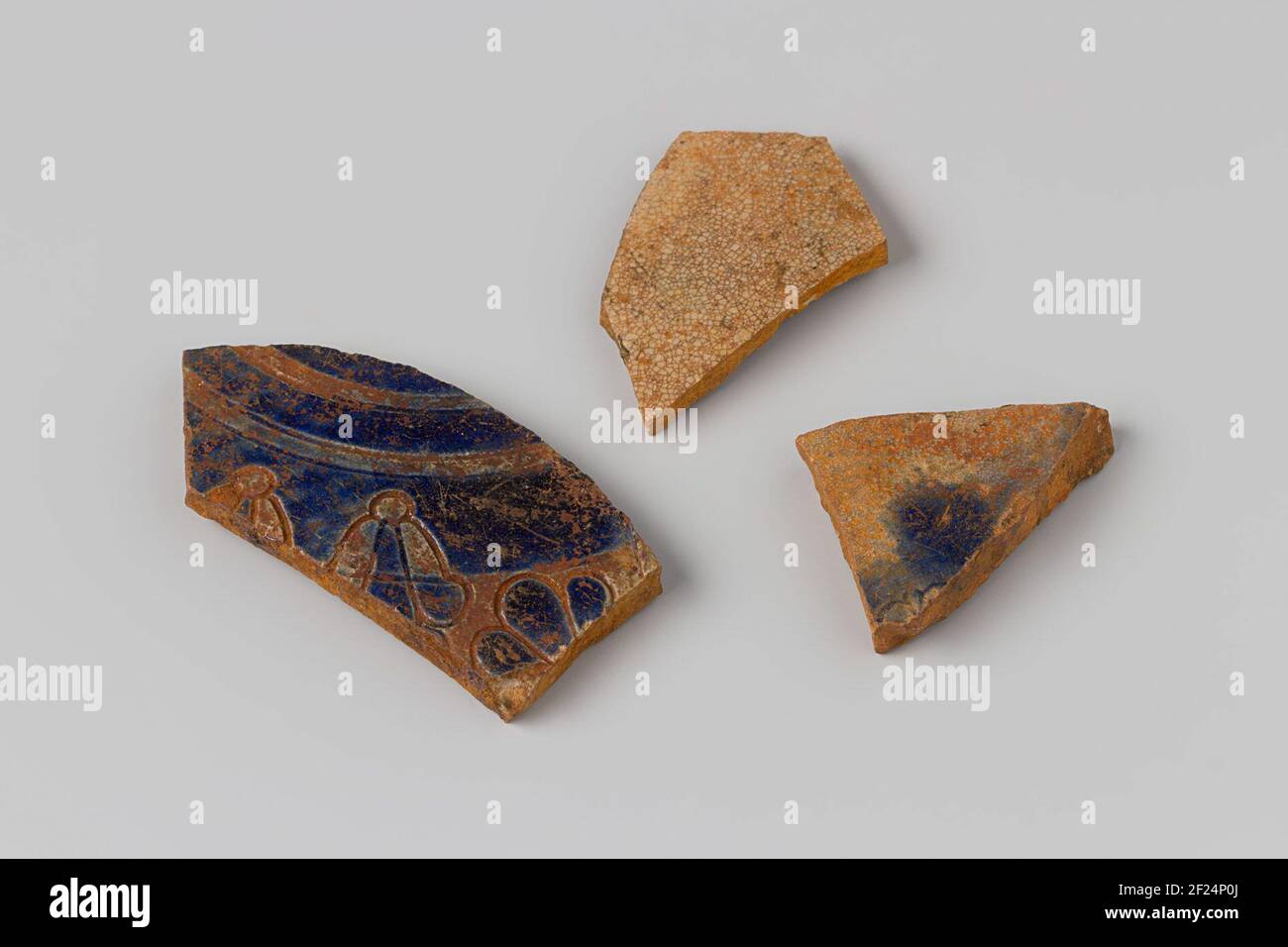 Shards of pots from the wreck of the East India Hollandia.Stoneware ...