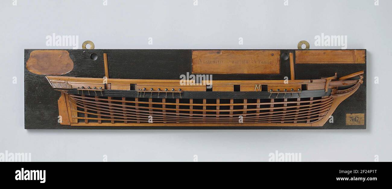 Half Model of a 10-Gun Sloop of War.Molds model (starboard) of a three ...