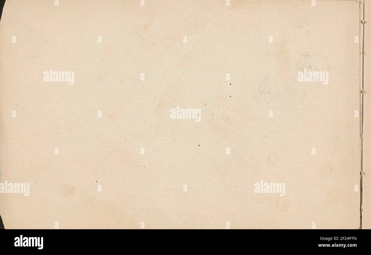 Vrouwenkop.Verso-side of a loose drawing between the sketch and page 1 ...