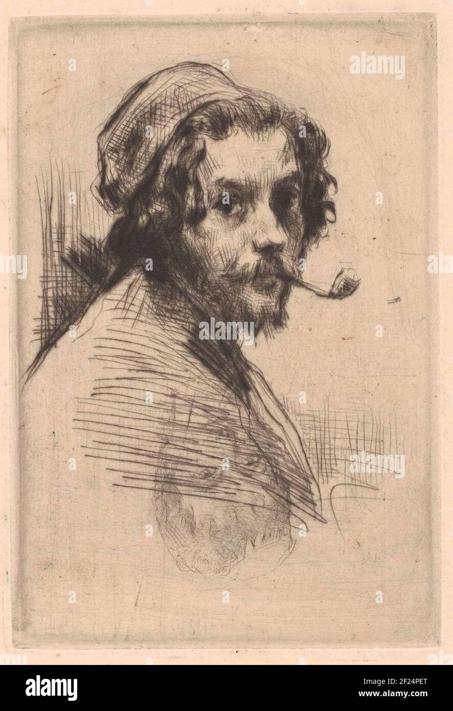 Self-portrait with pipe (bust); Woman head (vice versa) visible Stock ...