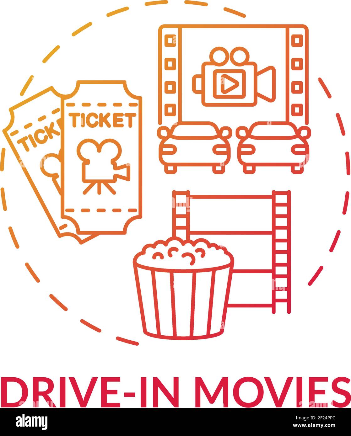 Drive in movies concept icon Stock Vector Image & Art - Alamy