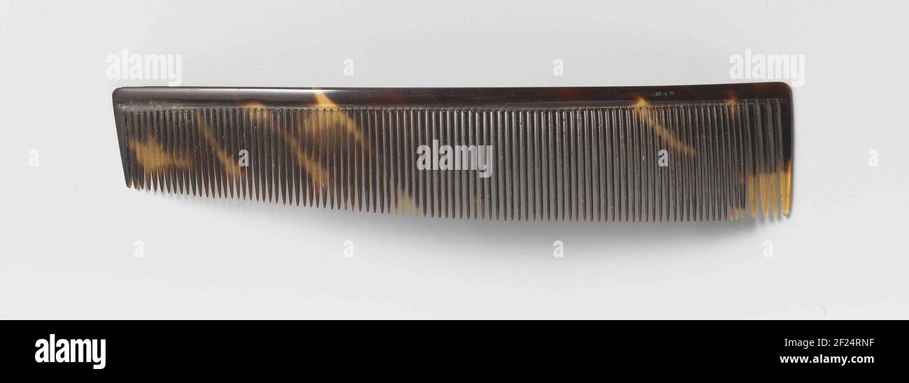 Hair comb or ridge of solid fine turtle, with long row of narrow teeth ...