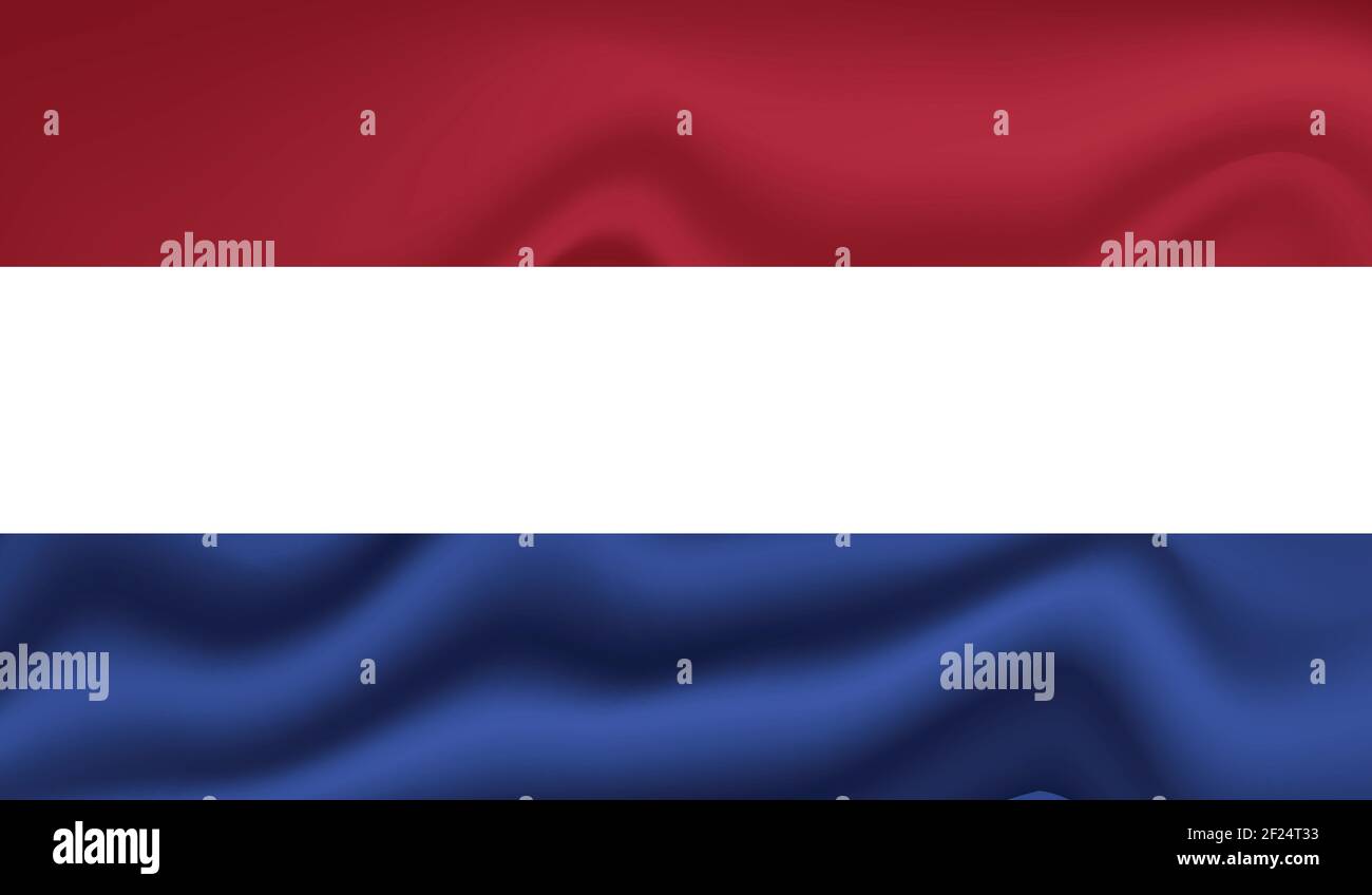 Netherlands flag with waving grunge texture. Vector background Stock ...