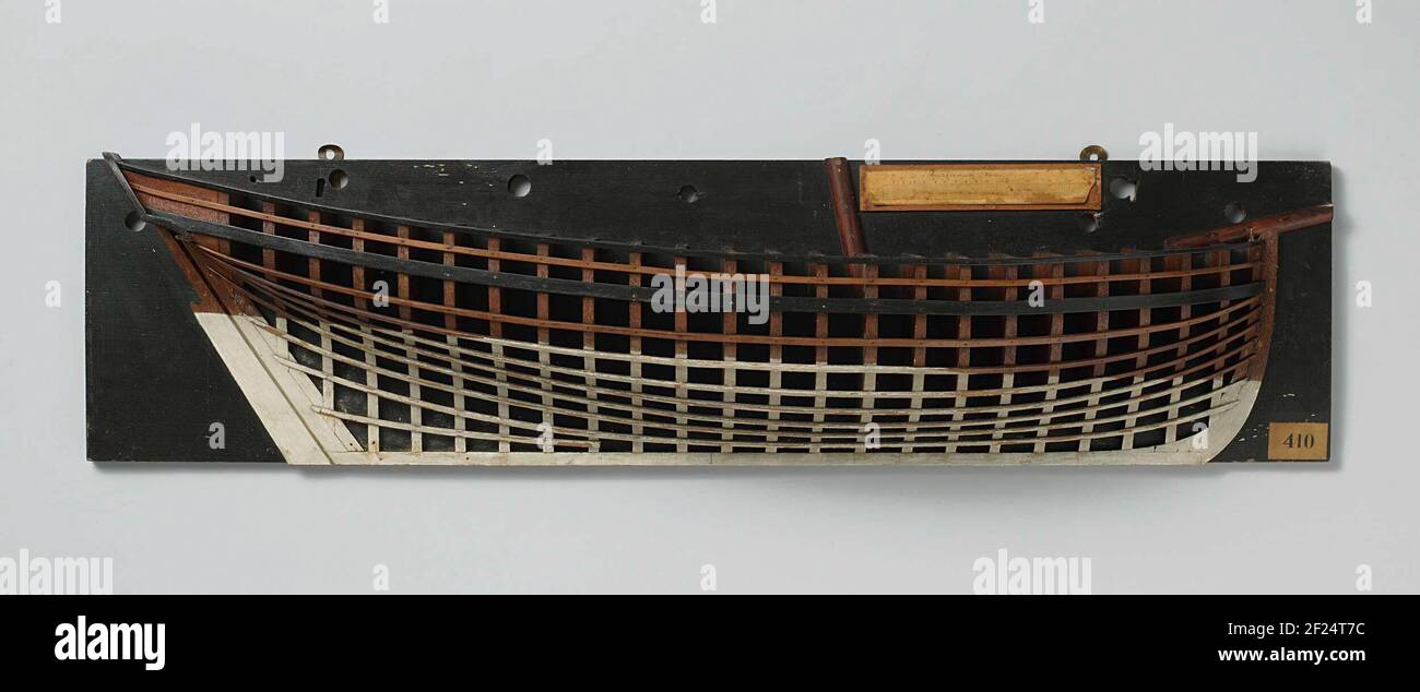 Half Model of a 14-Gun Cutter.Polychromed mold model (starboard) of a ...