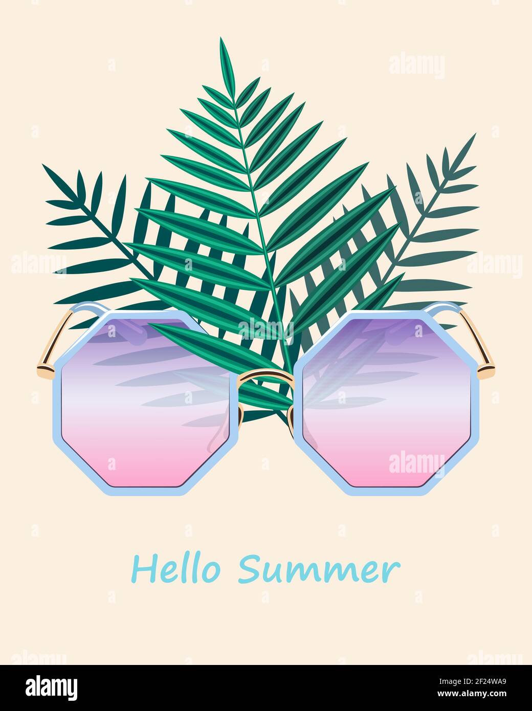Hello summer background elements Stock Vector Images - Alamy