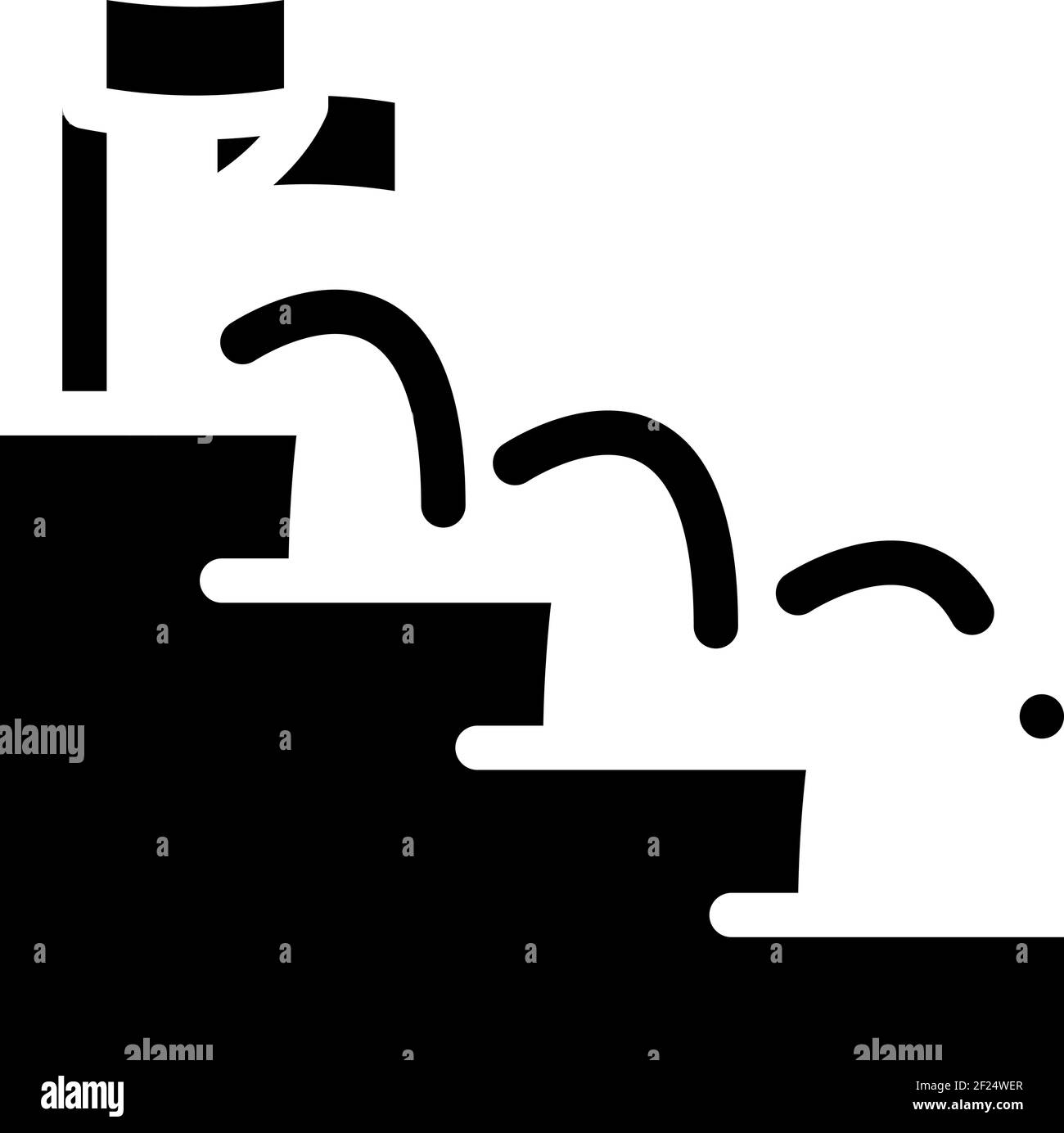 ball falling on stairs glyph icon vector illustration Stock Vector ...