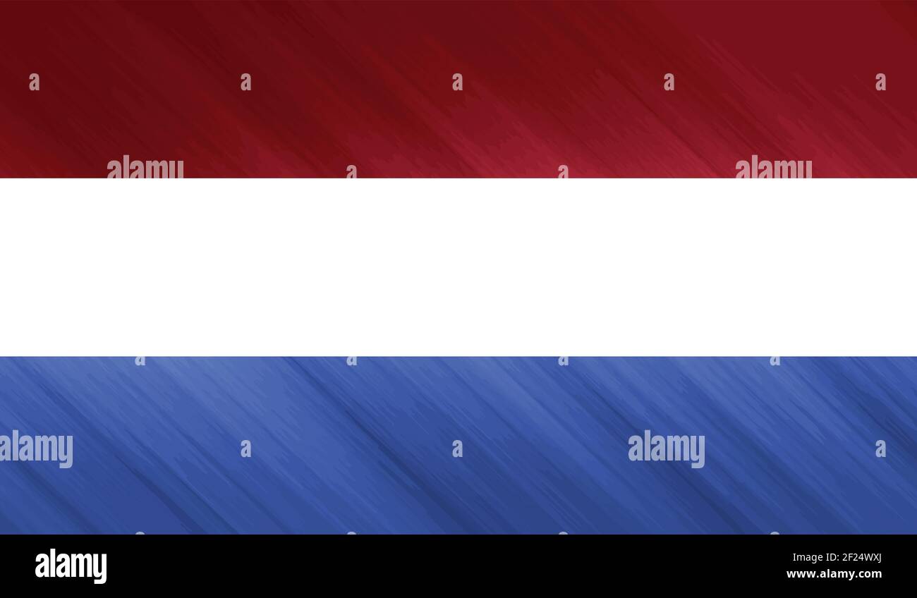 Netherlands flag with waving grunge texture. Vector background Stock ...