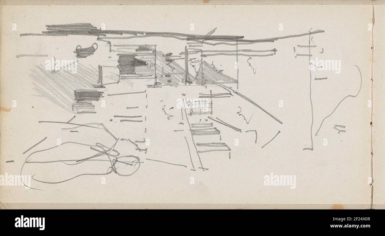 Figuren in een steeg.Page 77 From a sketchbook with 39 sheets Stock ...