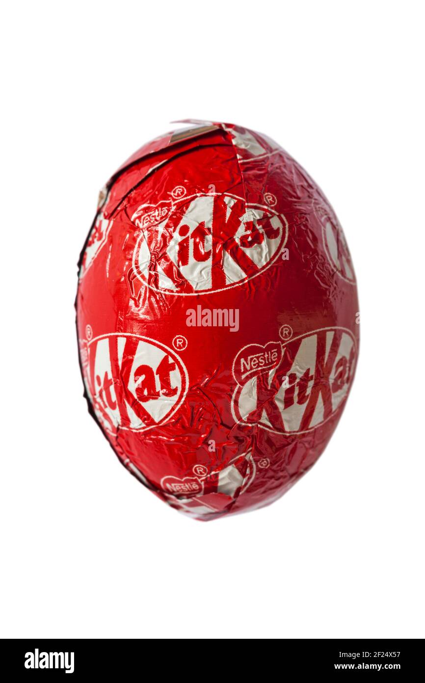 KitKat mini egg, Kit Kat mini egg, foil wrapped isolated on white ...