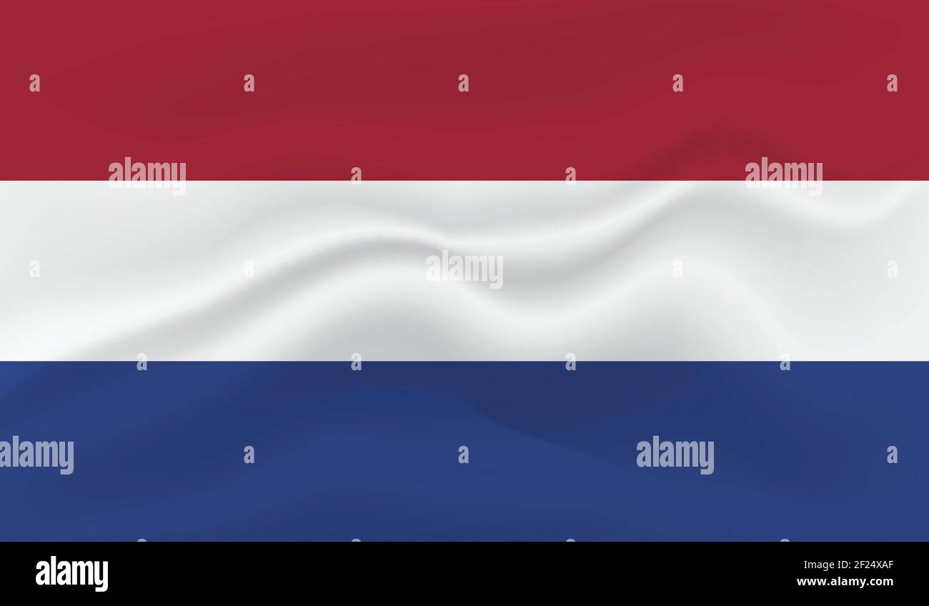 Netherlands flag with waving grunge texture. Vector background Stock ...