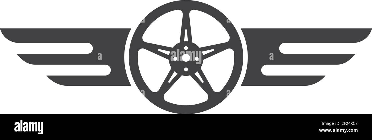 wheel with wings icon vector illustration design template Stock Vector ...