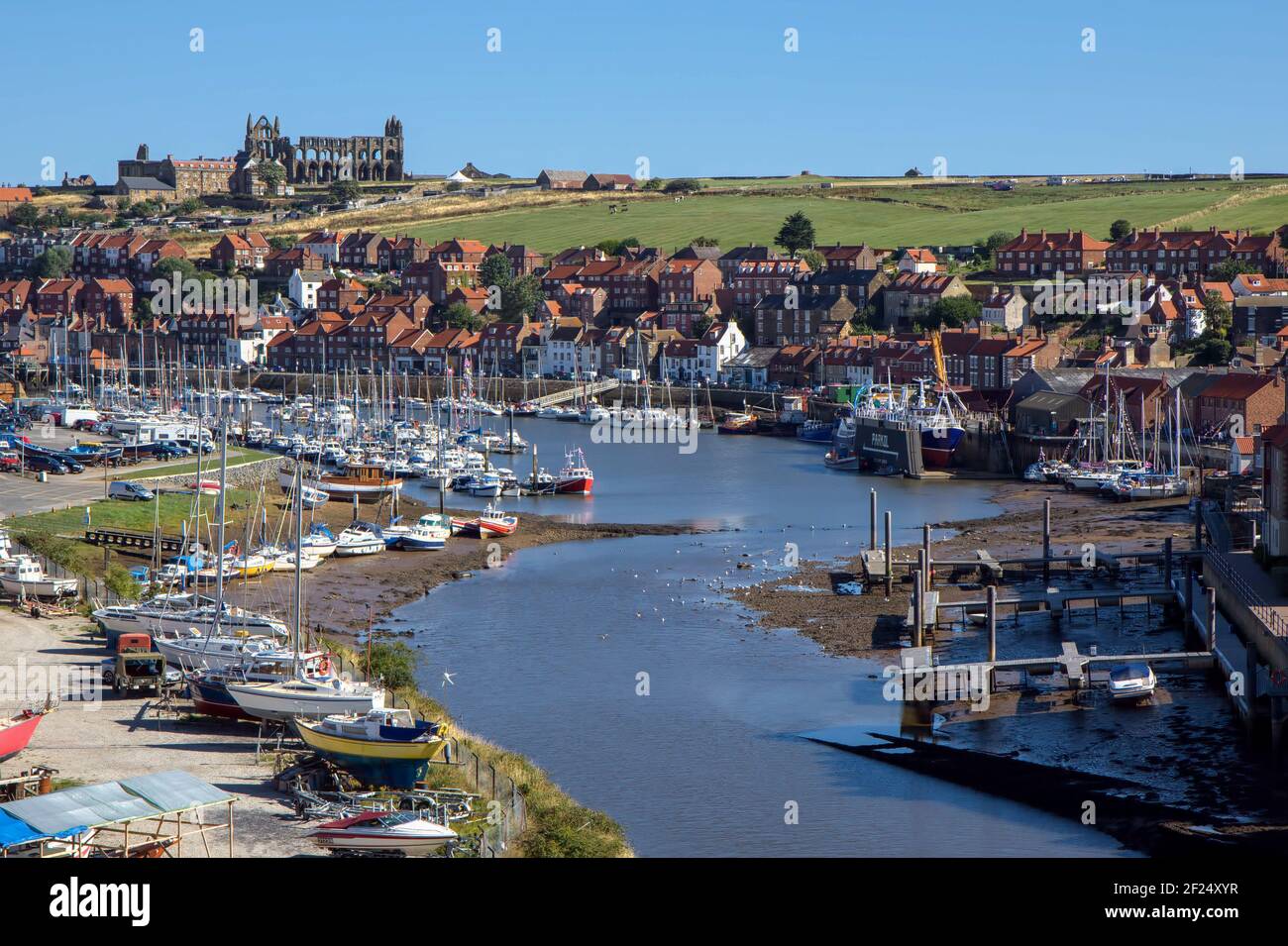 View along the Esk towards Whitby Stock Photo - Alamy