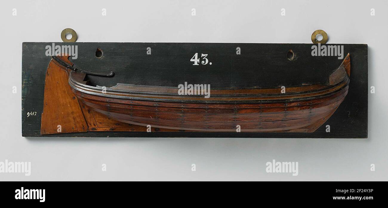 Half model or a boyer.Boided fore ship. Vertical vertical above the end ...