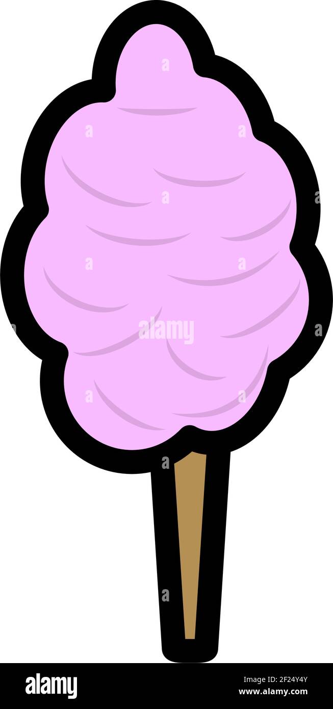 Cotton Candy Icon. Editable Outline With Color Fill Design. Vector ...
