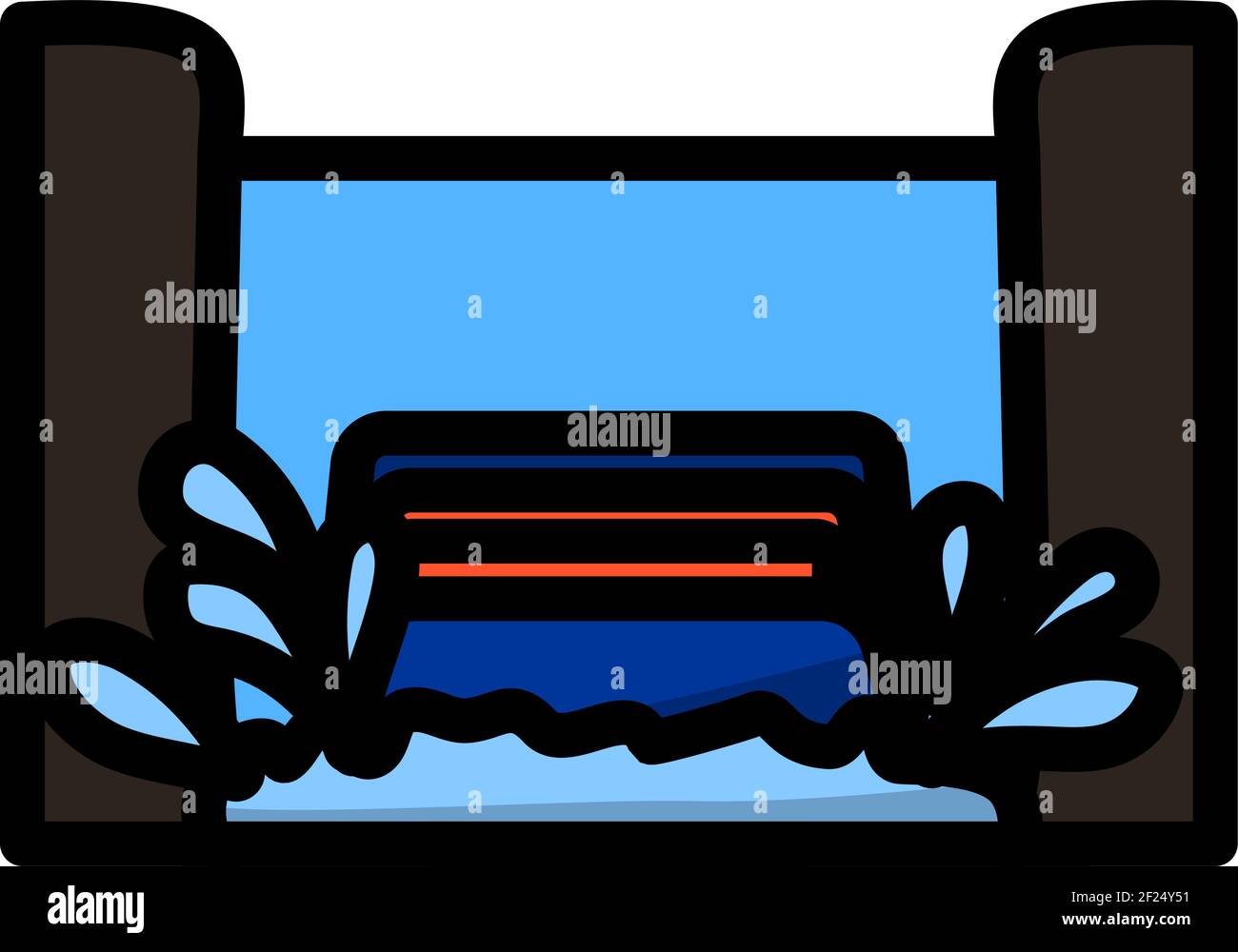 Water Boat Ride Icon. Editable Outline With Color Fill Design. Vector ...